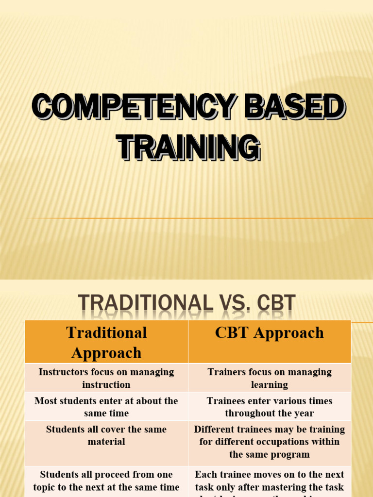 Competency-Based Training Guide | PDF | Learning | Facilitator