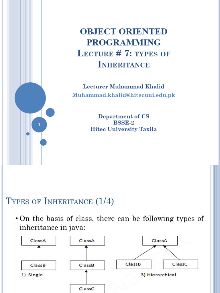Lec-7 Types of Inheritence | PDF | Inheritance (Object Oriented Programming) | Class (Computer ...