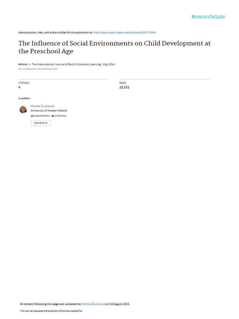 Social Development in Preschool Children | PDF | Socialization | Preschool