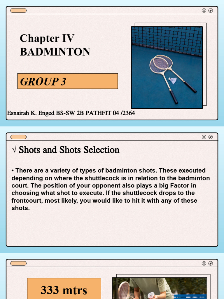 Physical Education Badminton | PDF | Sports | Athletic Sports