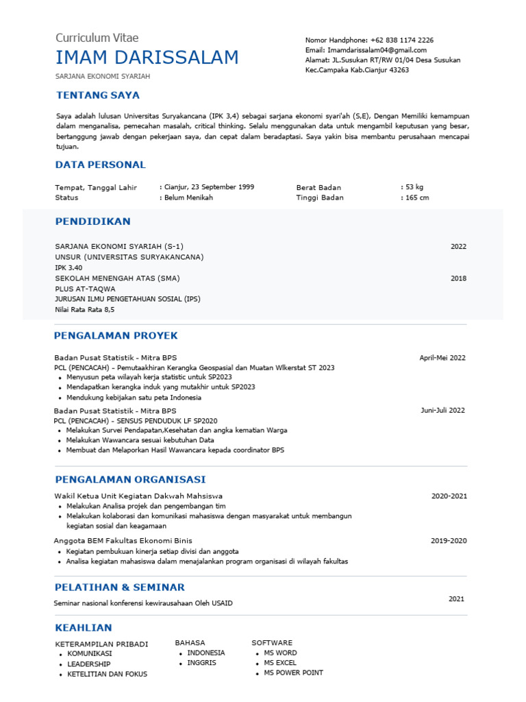 Imam CV DAN BERKAS_ | PDF