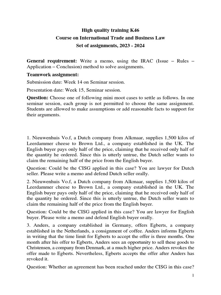 ITBL-K46-CLC-2024-Set-of-Assignments | PDF