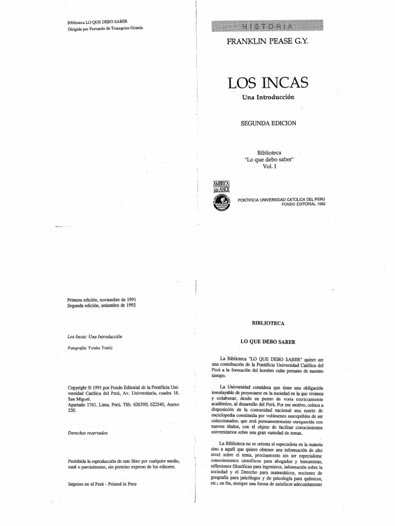 Grupo 3 y 4. Texto Pease. Los Incas | PDF