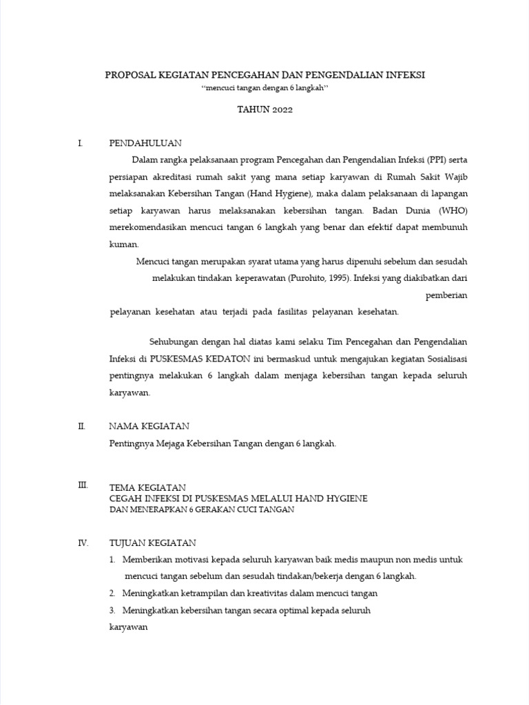 Proposal 6 Langkah Cuci Tangan | PDF