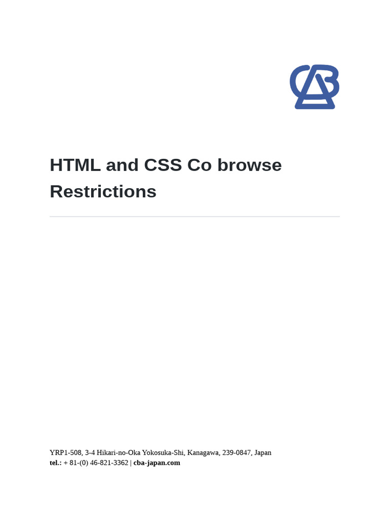 Html And Css Co Browse Restrictions Pdf Html Element Html