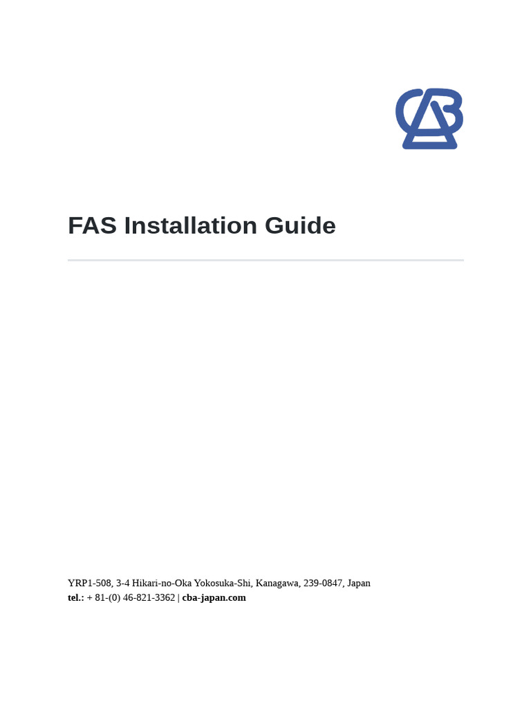 Fas Installation Guide Pdf Computer Cluster Session Initiation Protocol