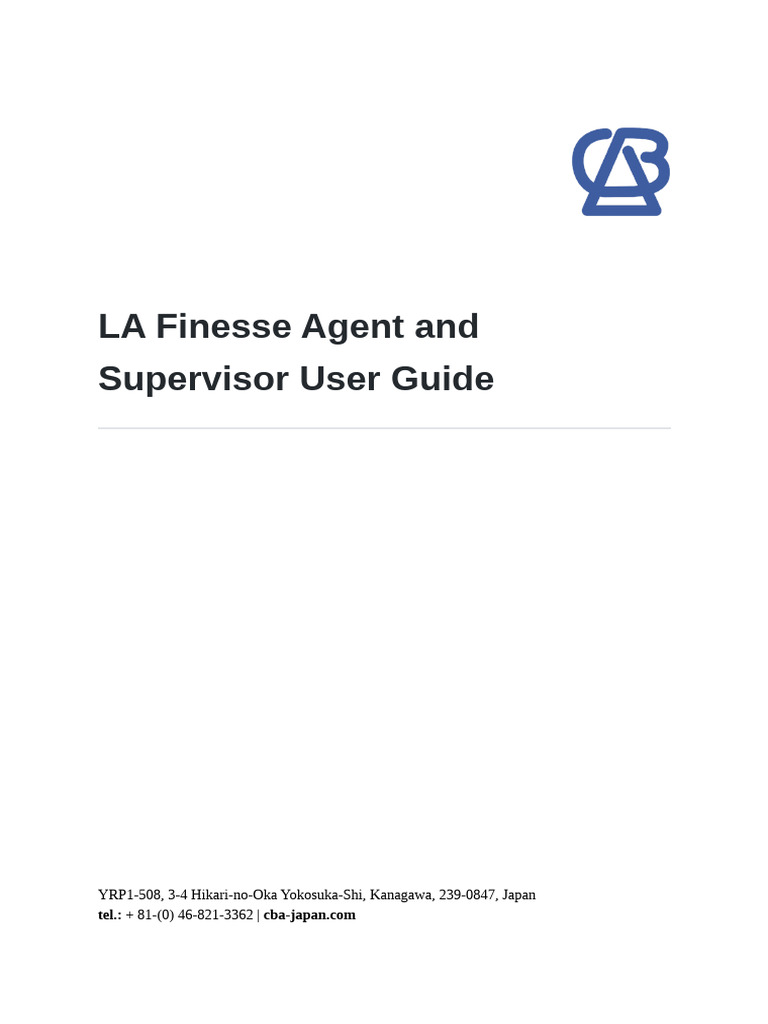 LA Finesse Agent and Supervisor User Guide | PDF | World Wide Web ...