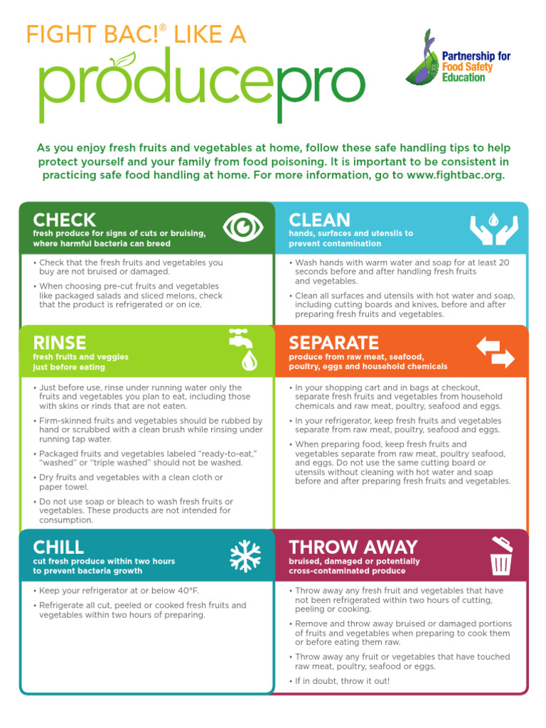 Produce Pro Consumer Fact Sheet | PDF | Fruit | Vegetables