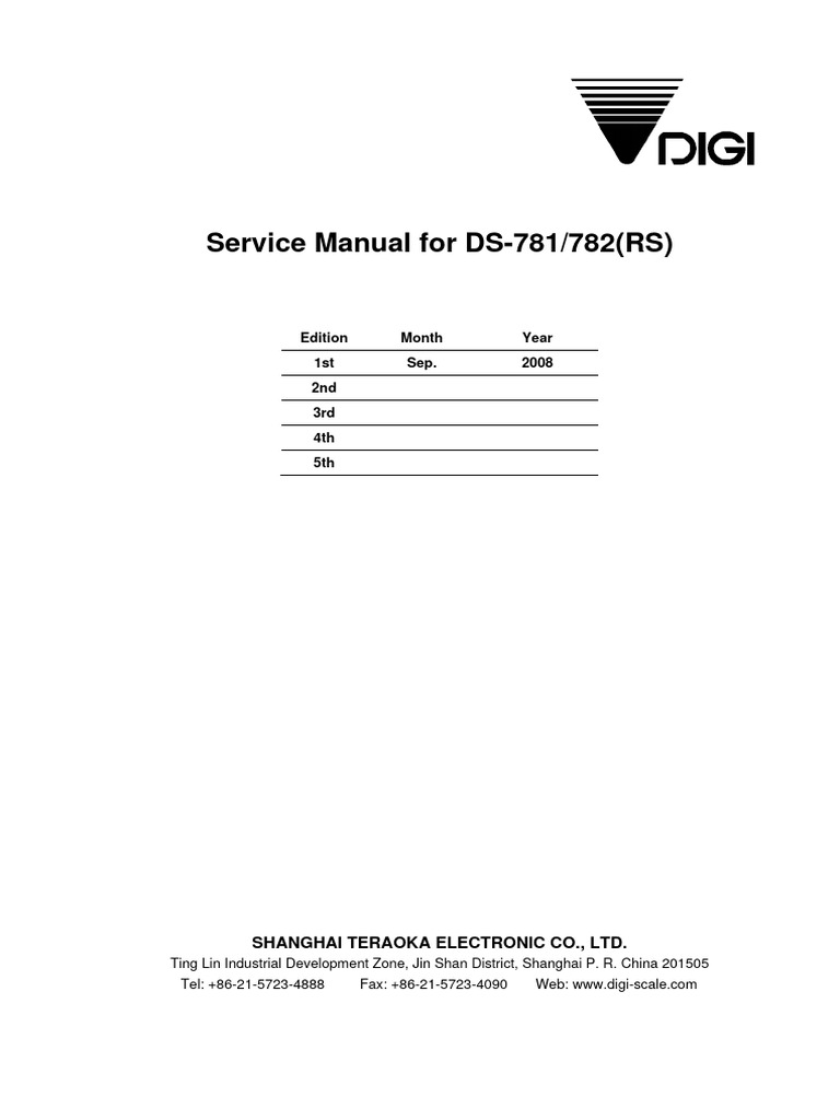 DS-781/782 Service Manual | PDF | Computer Keyboard | Analog To Digital ...