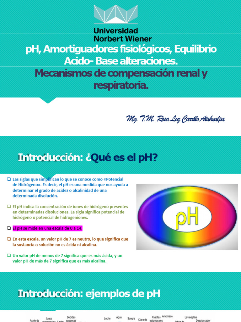 Semana 2 PH Amortiguadores Fisiologicos - Equilibrio Acido Base | Descargar gratis PDF ...