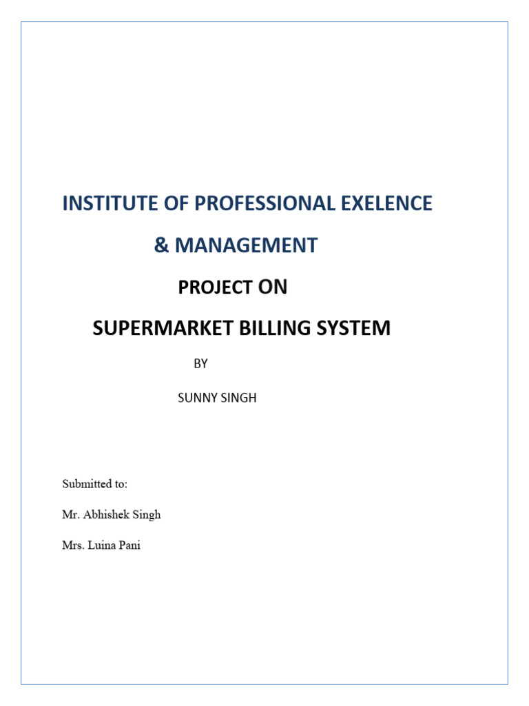 Supermarket-Billing-System-major Project | PDF | World Wide Web | Internet & Web