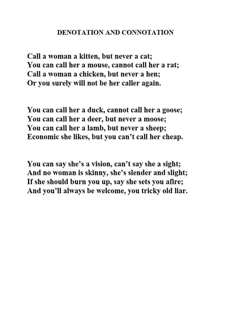 Denotation and Connotation | PDF | Language Arts & Discipline | Mystery ...