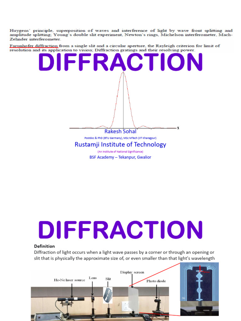 Optics Diffraction Pdf Angular Resolution Diffraction