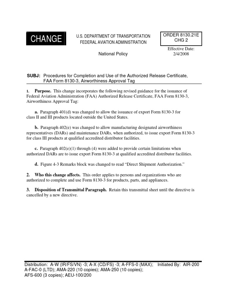 FAA Form 8130-3 Procedures | PDF | Federal Aviation Administration ...