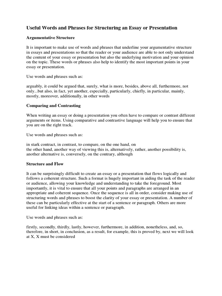 Essay and Presentation Structuring Tips | PDF