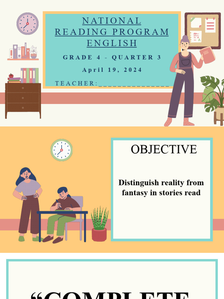 Grade 4 Reading Program: Reality vs. Fantasy | PDF