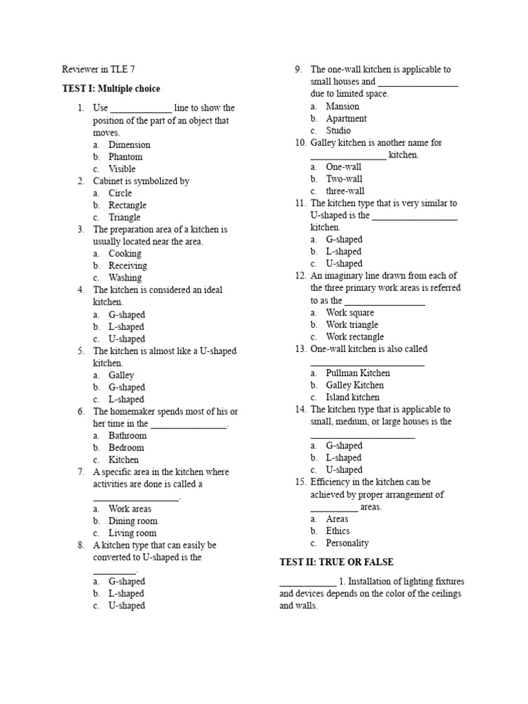TLE 7 Reviewer for 4th Quarter | PDF | Kitchen | Home