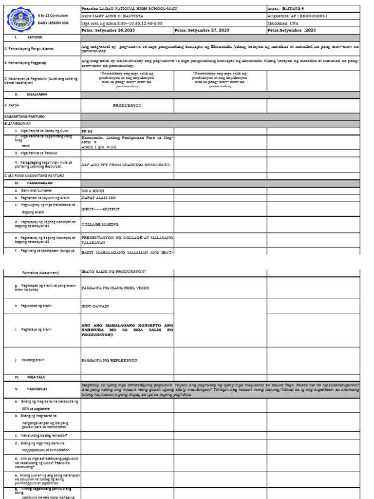 Ap DLL Week 4 Q1 | PDF