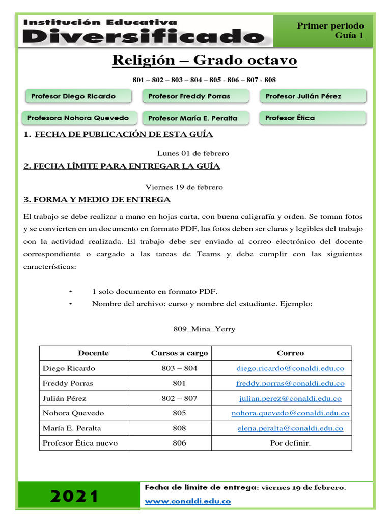 Guía de Religión para Grado Octavo | PDF | Moralidad | Espiritualidad