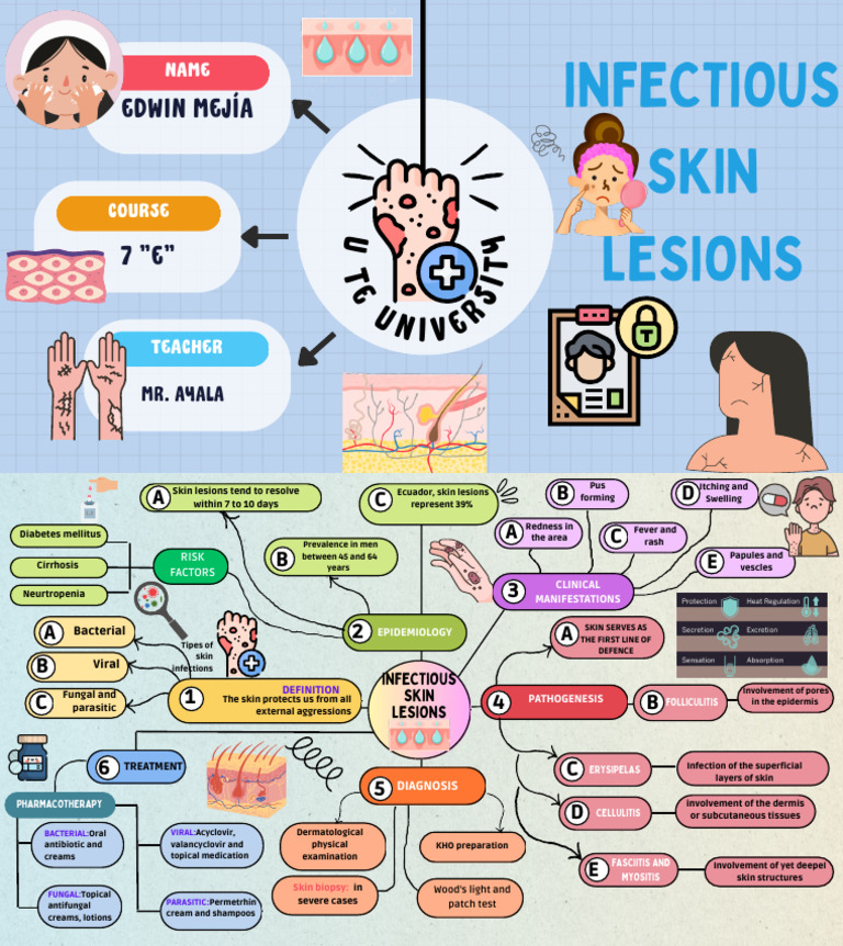INFECTIOUS SKIN LESIONS | PDF | Skin | Dermatology