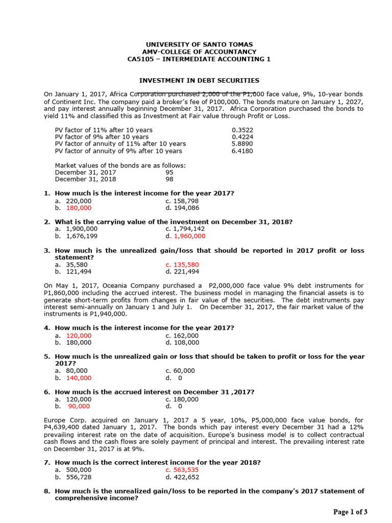 Accounting for Debt Investments | PDF | Bonds (Finance) | Interest