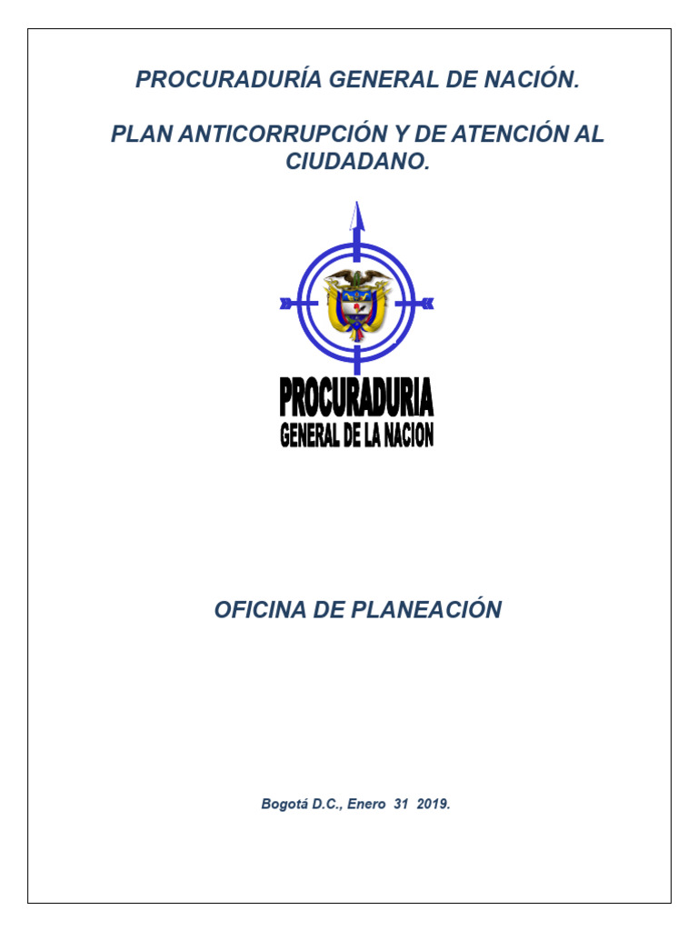 Plan Anticorrupcion PGN | PDF | Corrupción política | Planificación
