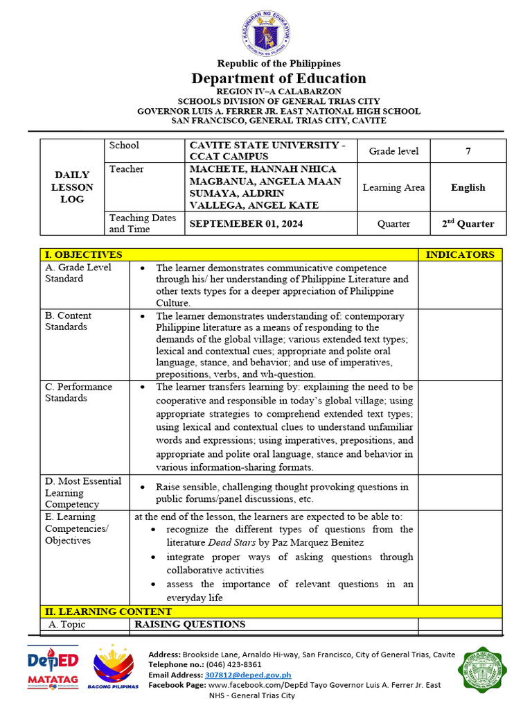 LESSON PLAN Draft | Download Free PDF | Learning | Mood (Psychology)