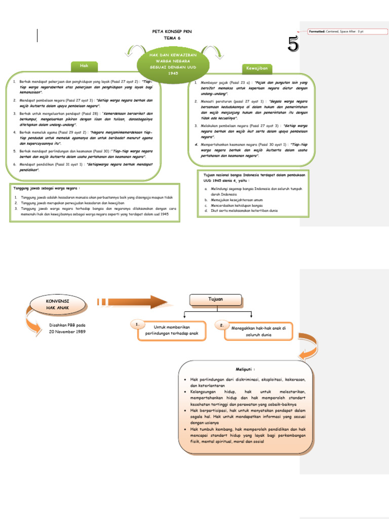 Peta Konsep PKN Tema 6 Kelas 5 Hak Dan Kewajiban-04e86-3411 581 | PDF