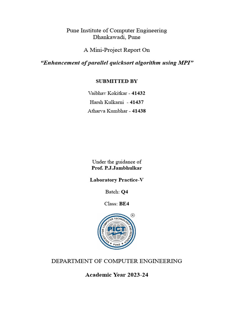 HPC Mini Project | PDF | Message Passing Interface | Parallel Computing