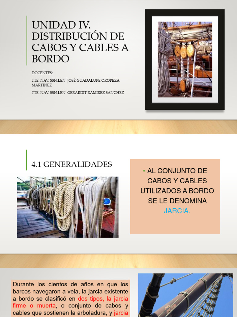 Distribución de Cabos y Cables a Bordo | PDF | Aparejo | Barcos
