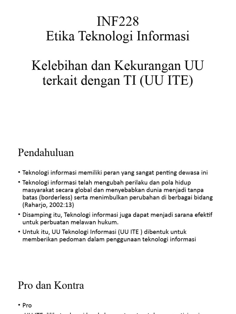 Kelebihan Dan Kekurangan UU ITE | PDF | Ilmu Sosial | Hukum