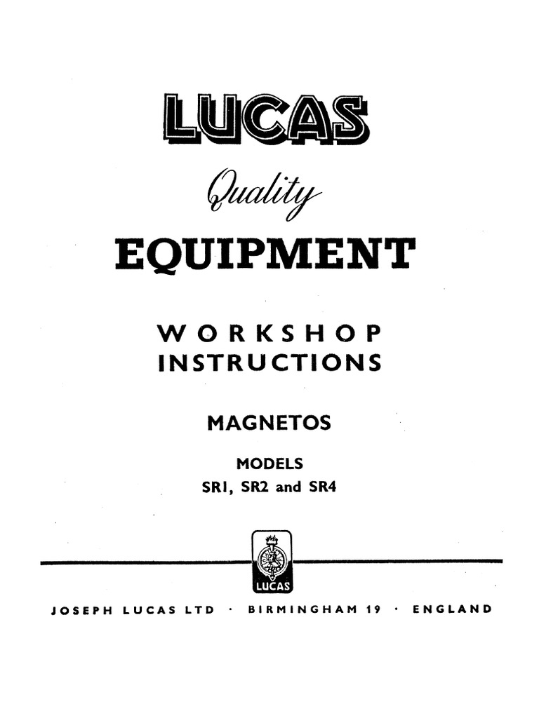 Magnetos SR1, SR2, SR4 | PDF
