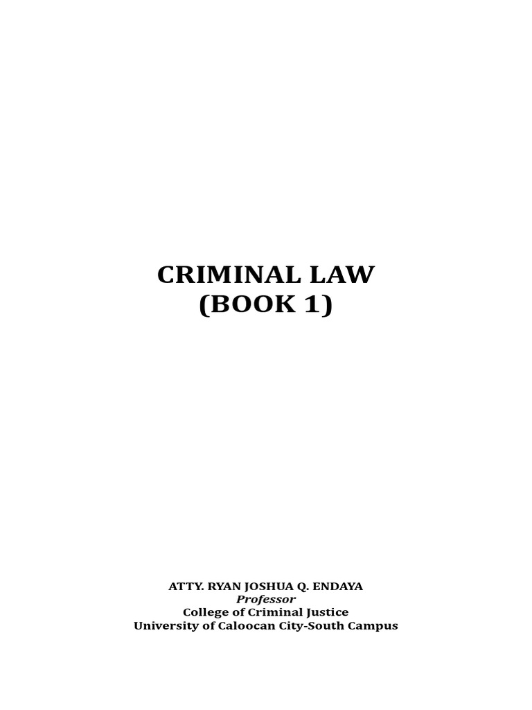 Criminal Law 1 Handout | PDF | Crimes | Crime & Violence