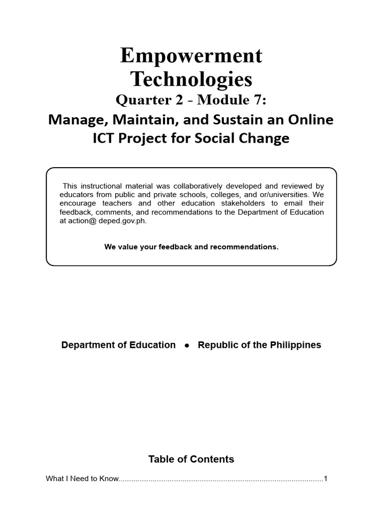 MODULE 7 - E-TECH | PDF | Educational Technology | Facebook