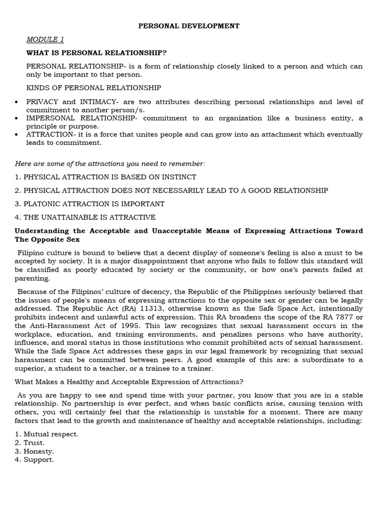 Personal Development Reviewer | PDF | Family | Interpersonal Attraction