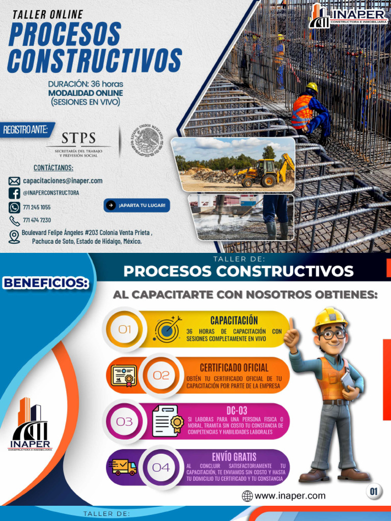 Temario Taller Procesos Constructivos 2024 Inaper 1 | PDF