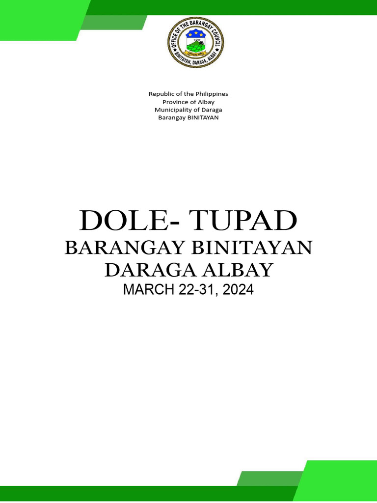 1st Tupad Accomplishment | PDF