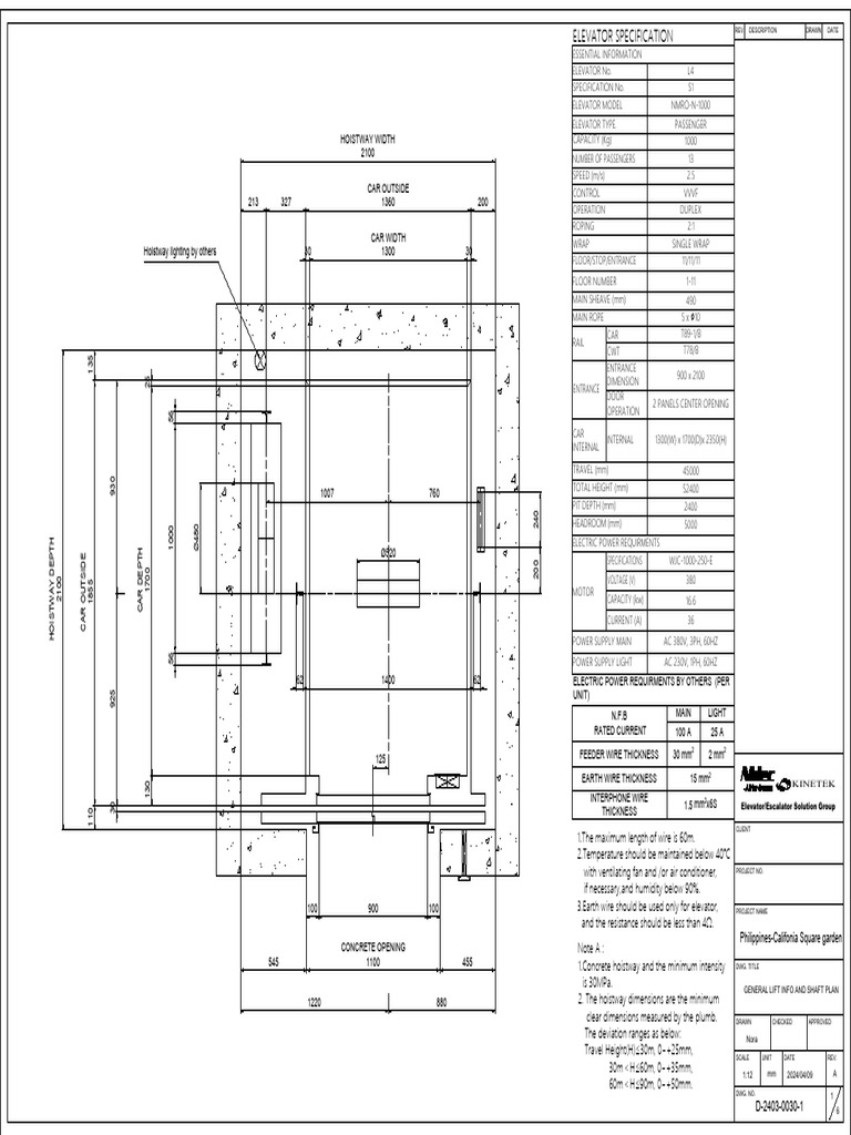NMRO1000 CO150 Philippines Califonia Square Garden L4 | PDF | Elevator ...