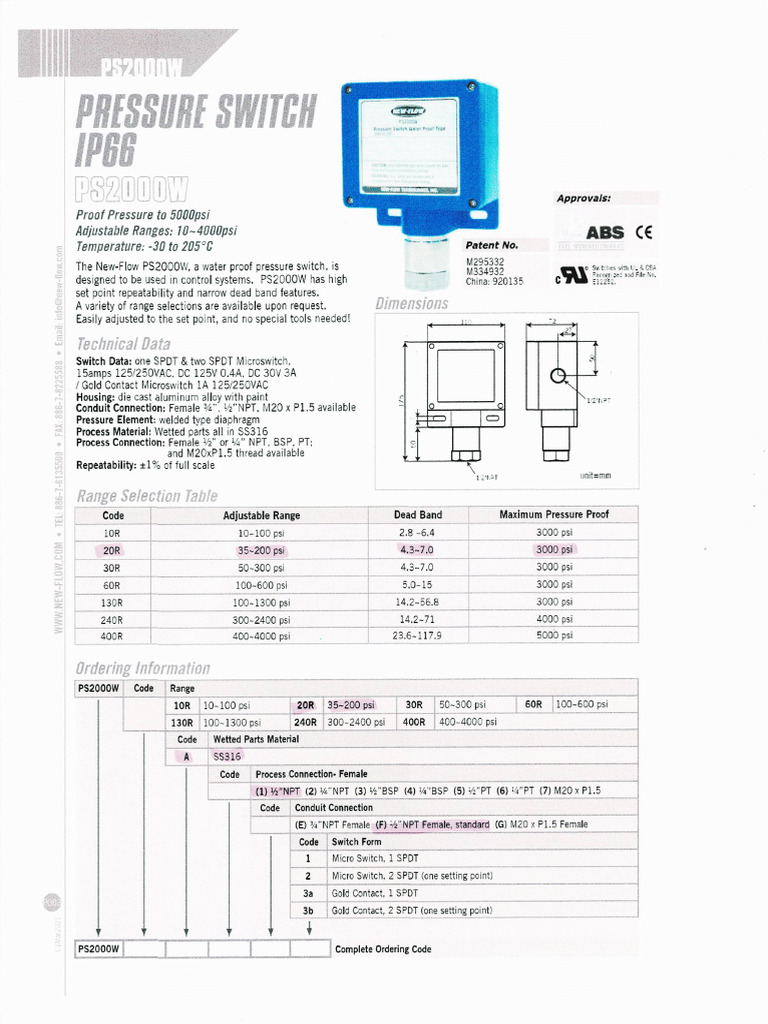 Pressure Switch | PDF