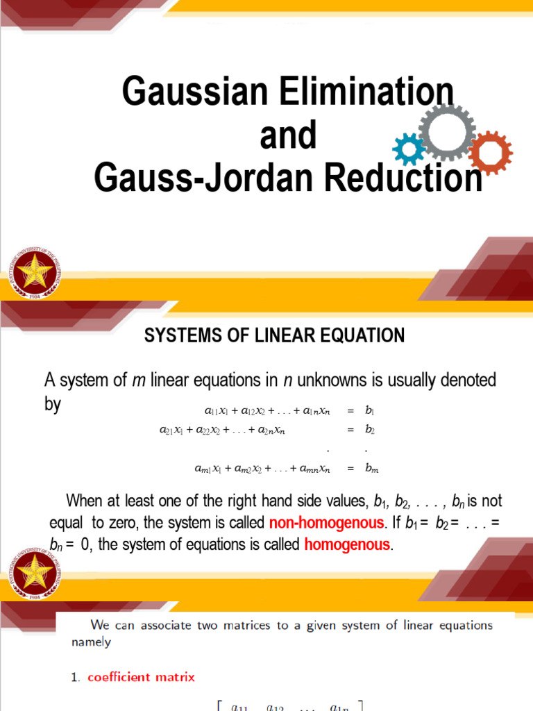 2 Gauss Jordan and Gaussian | PDF | Matrix (Mathematics) | System Of Linear Equations