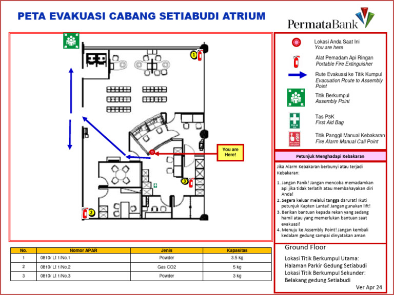 Peta Evakuasi Cab Setiabudi Atrium Versi April 2024 - Rev | PDF