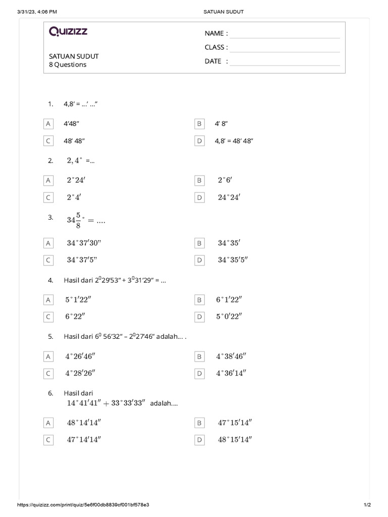 Satuan Sudut 2 | PDF | Metode & Bahan Ajar