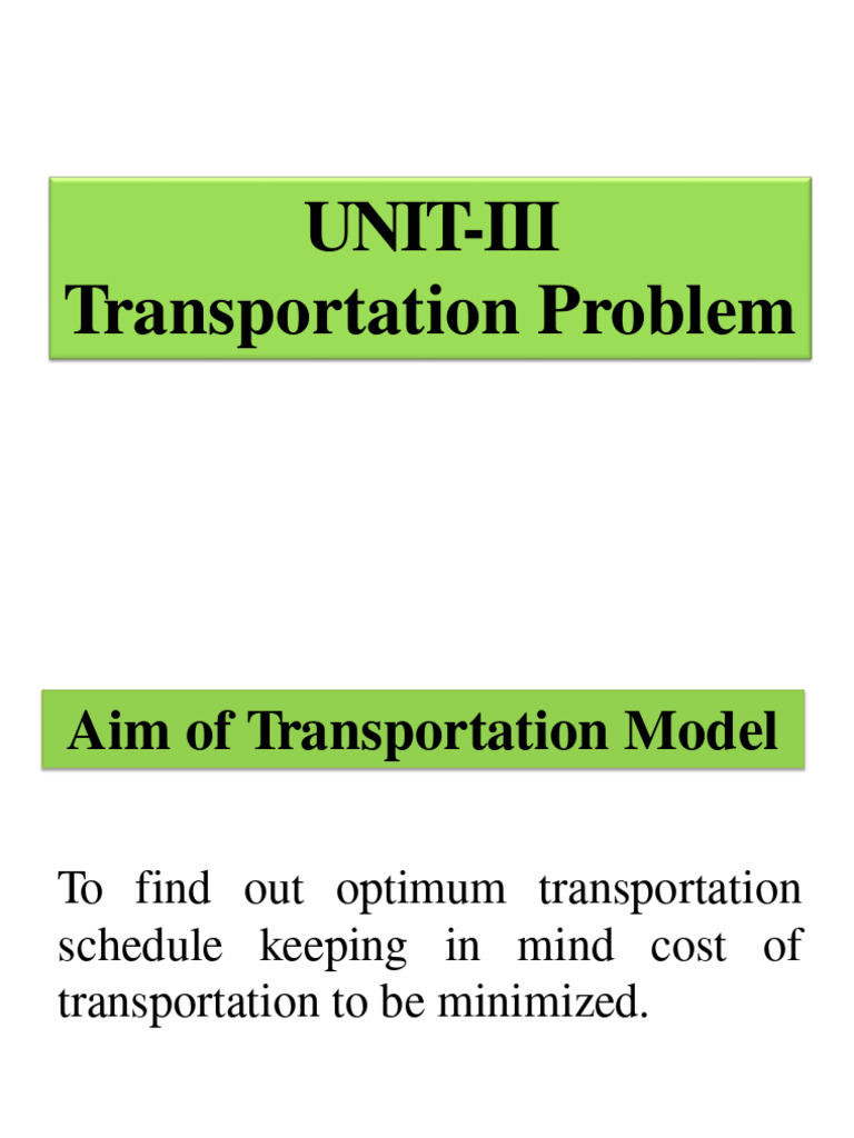 Transportation Problem DCT | PDF | Mathematical Optimization | Algorithms