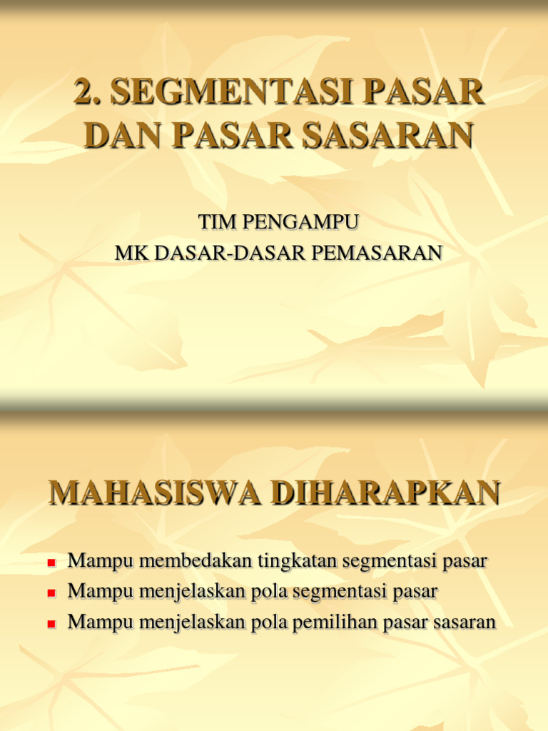 Tingkatan Segmentasi Pasar dalam Pemasaran | PDF | Bisnis