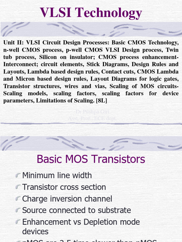 VLSI Unit 2 Technology - S | PDF | Cmos | Mosfet
