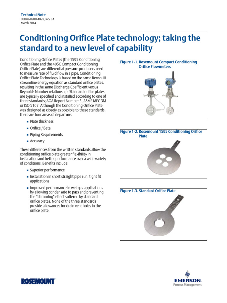Technical Note Conditioning Orifice Plate Technology Taking Standard To ...