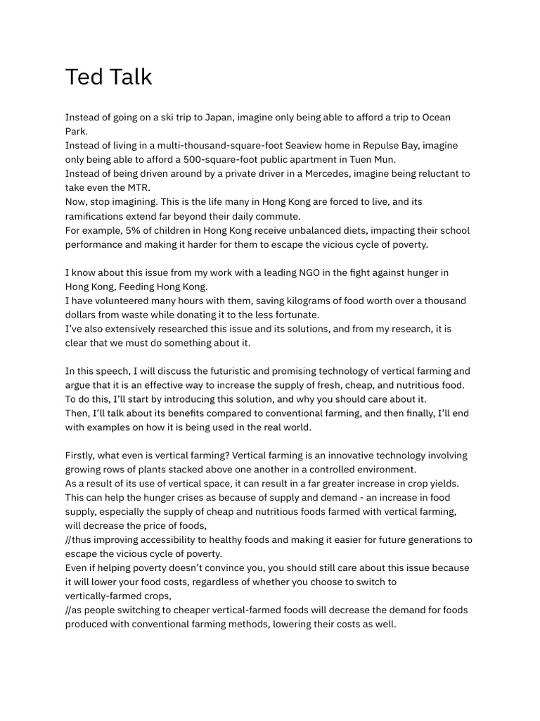 Kevin TED Script | PDF | Agriculture