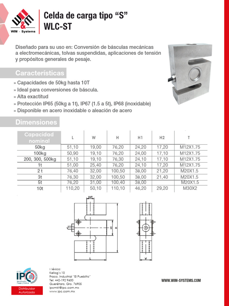 Celdas de Carga WLC ST | PDF | Ciencias fisicas | Equipo