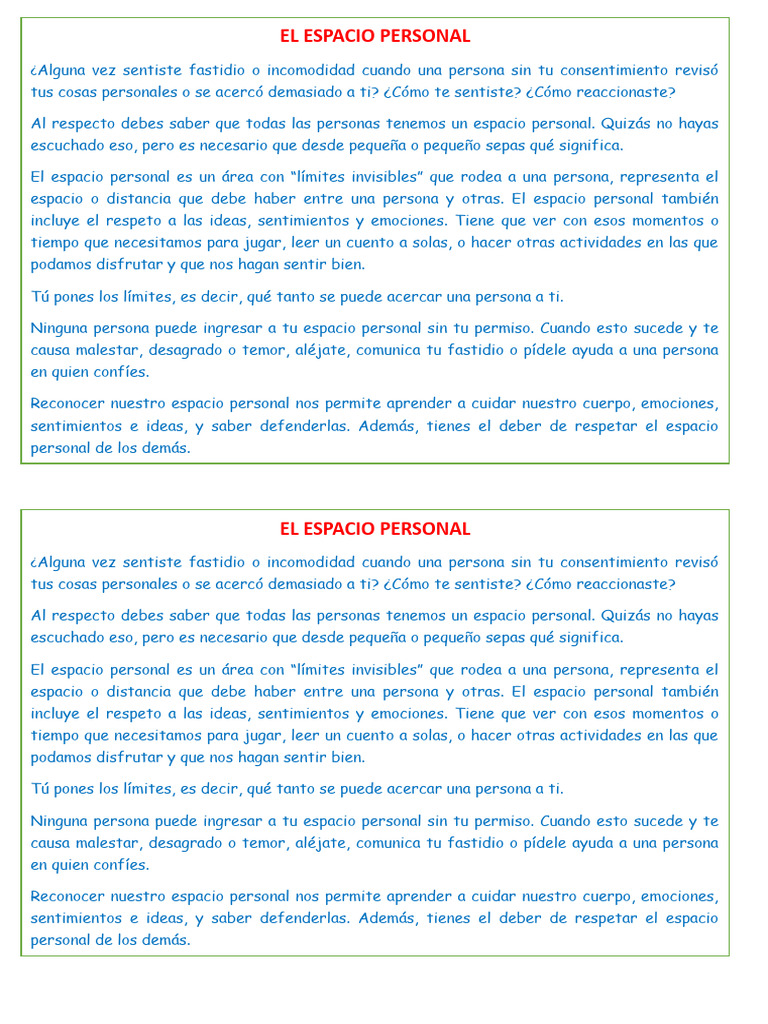 Texto El Espacio Personal | PDF