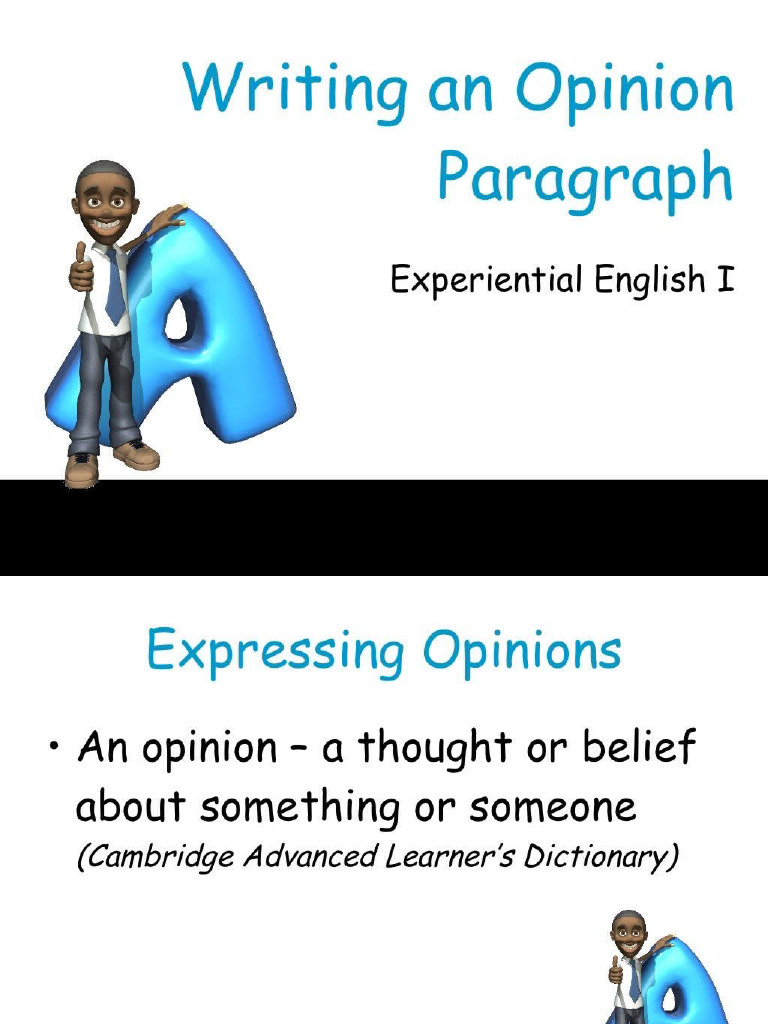 Writing An Opinion Paragraph 1871051 1 | PDF